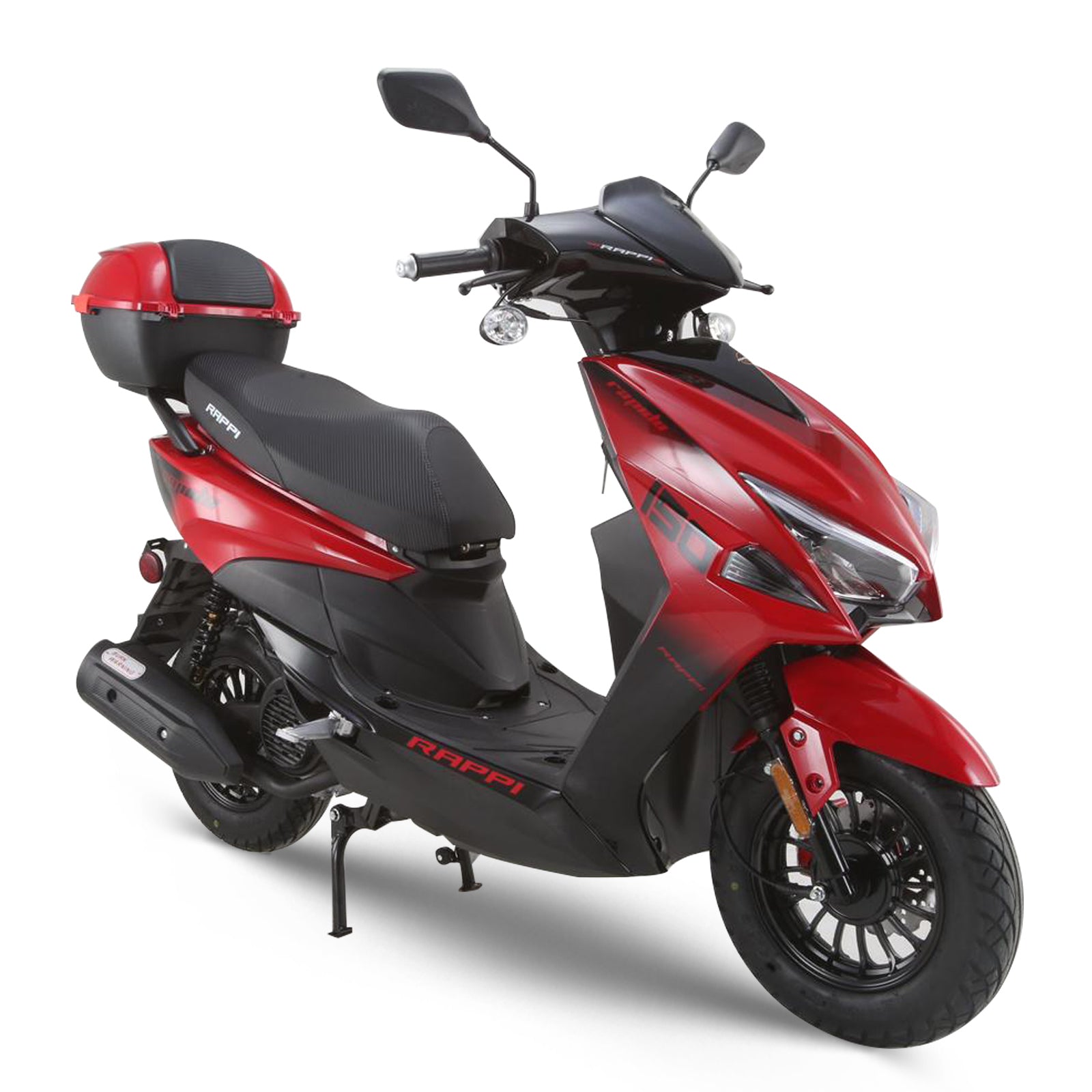 RAPPI RAPIDO-150 Red 150CC Gas Motorcycle Adult Eqquipped Trunk, 4 Str ...