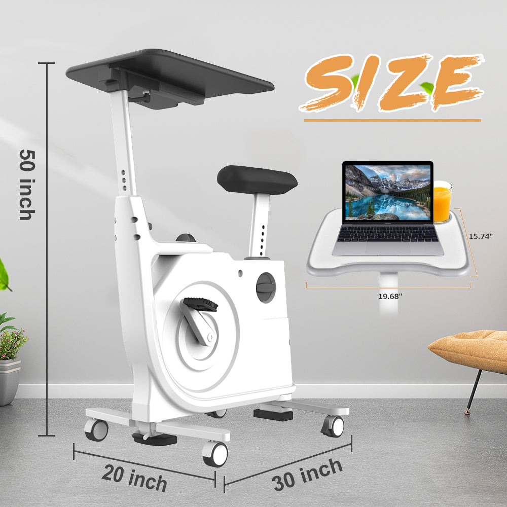 Exercise Bike Standing,Home Office Standing Desk Exercise Bike-White ...